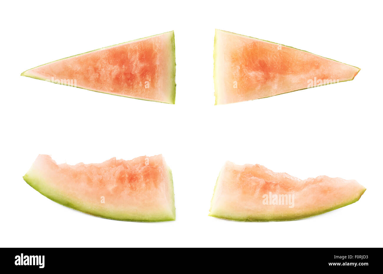 Eaten to the crust watermelon piece Stock Photo - Alamy