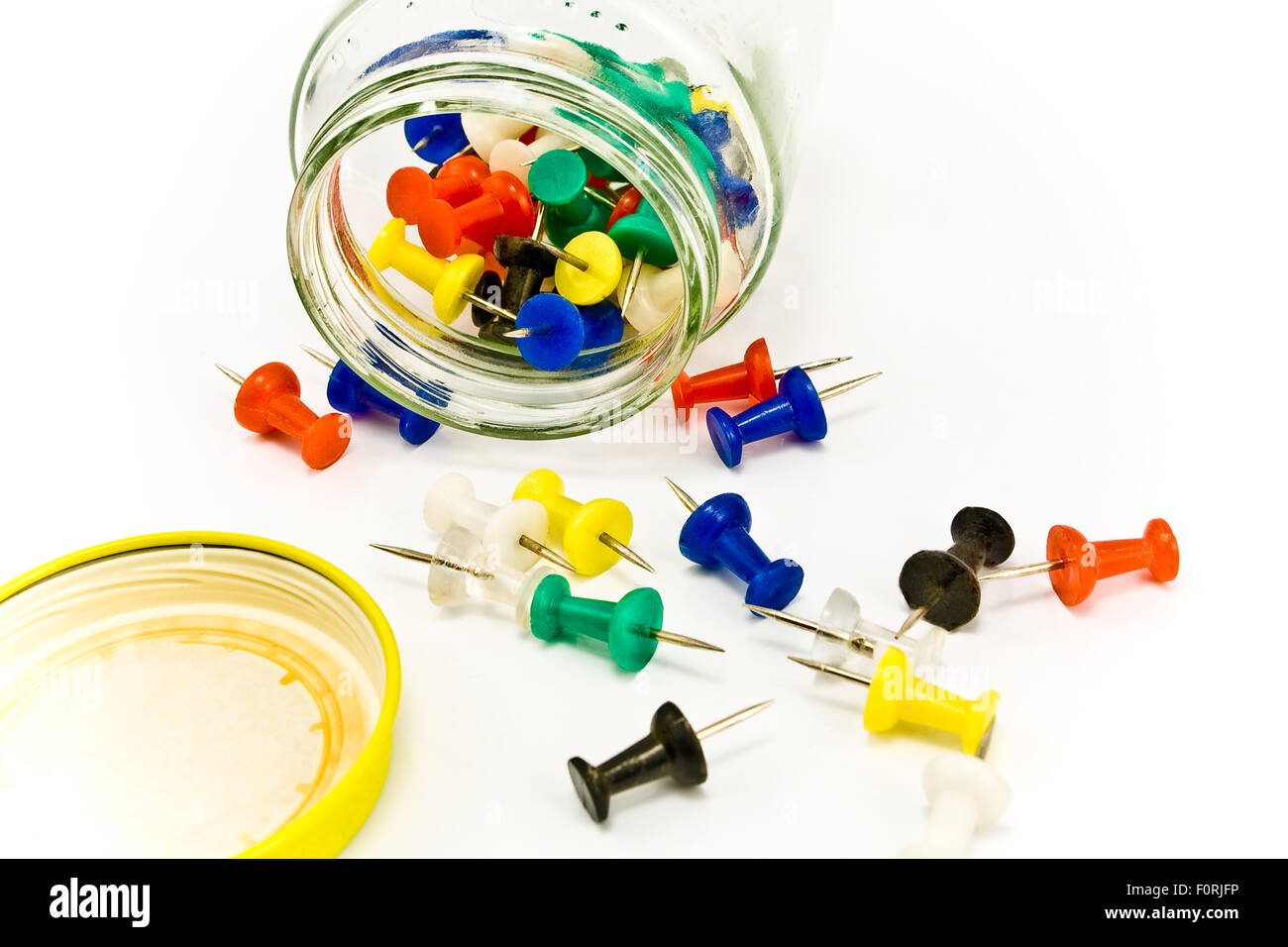 Colorful Push Pins isolated on white Stock Photo - Alamy
