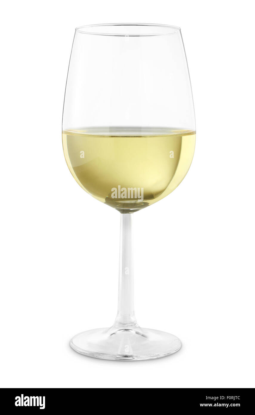 white wine in glass isolated on a white background Stock Photo - Alamy