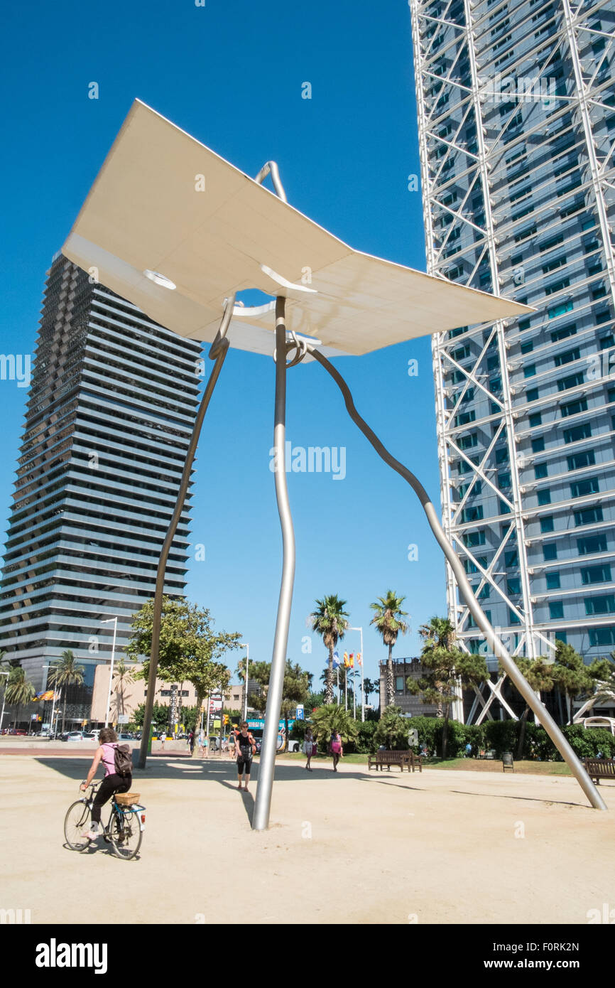 Art,artwork on public display in Olimpic area,district, at base of Twin ...