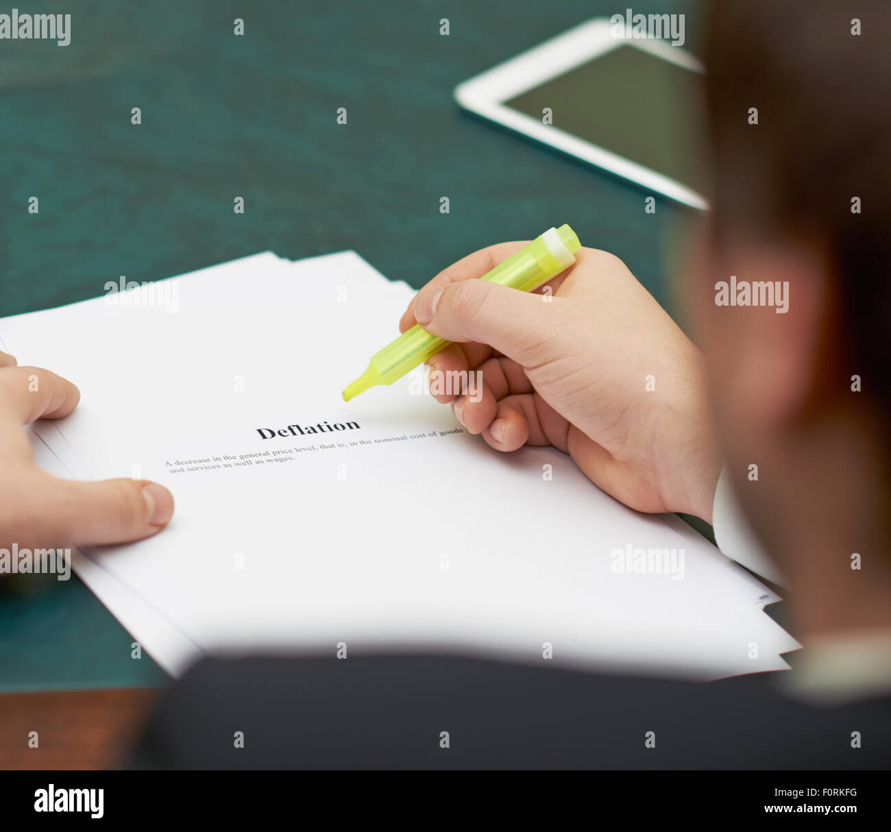 Marking words in a deflation definition Stock Photo - Alamy