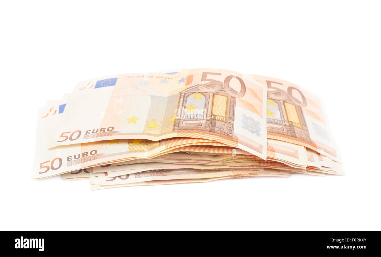 Stack pile of fifty euro bank notes Stock Photo - Alamy