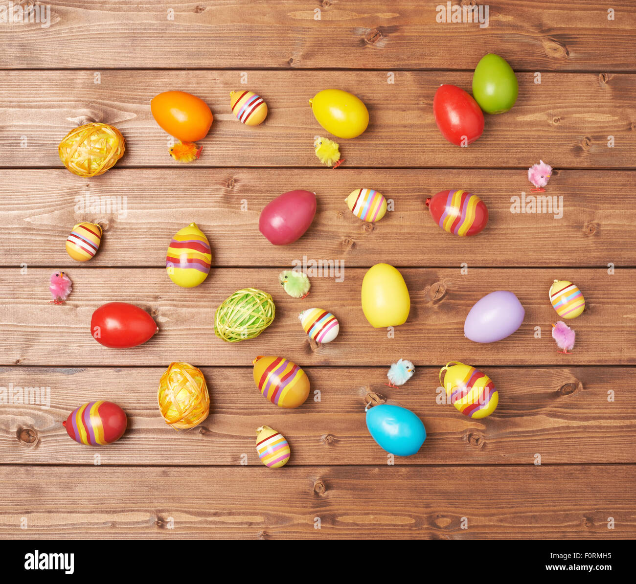 Multiple Easter egg decorations composition Stock Photo - Alamy