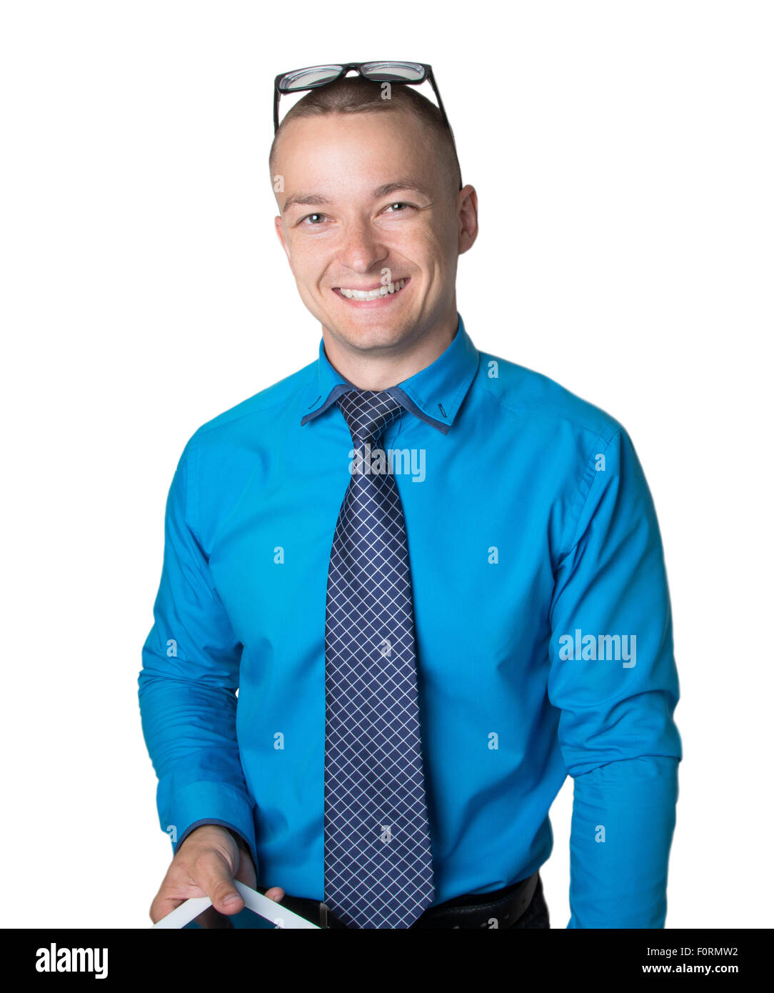 Man with tab at work hi-res stock photography and images - Alamy
