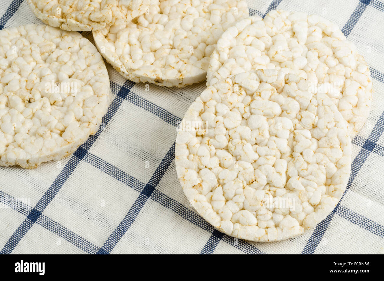rice cake, puffed rice on table cloth Stock Photo - Alamy