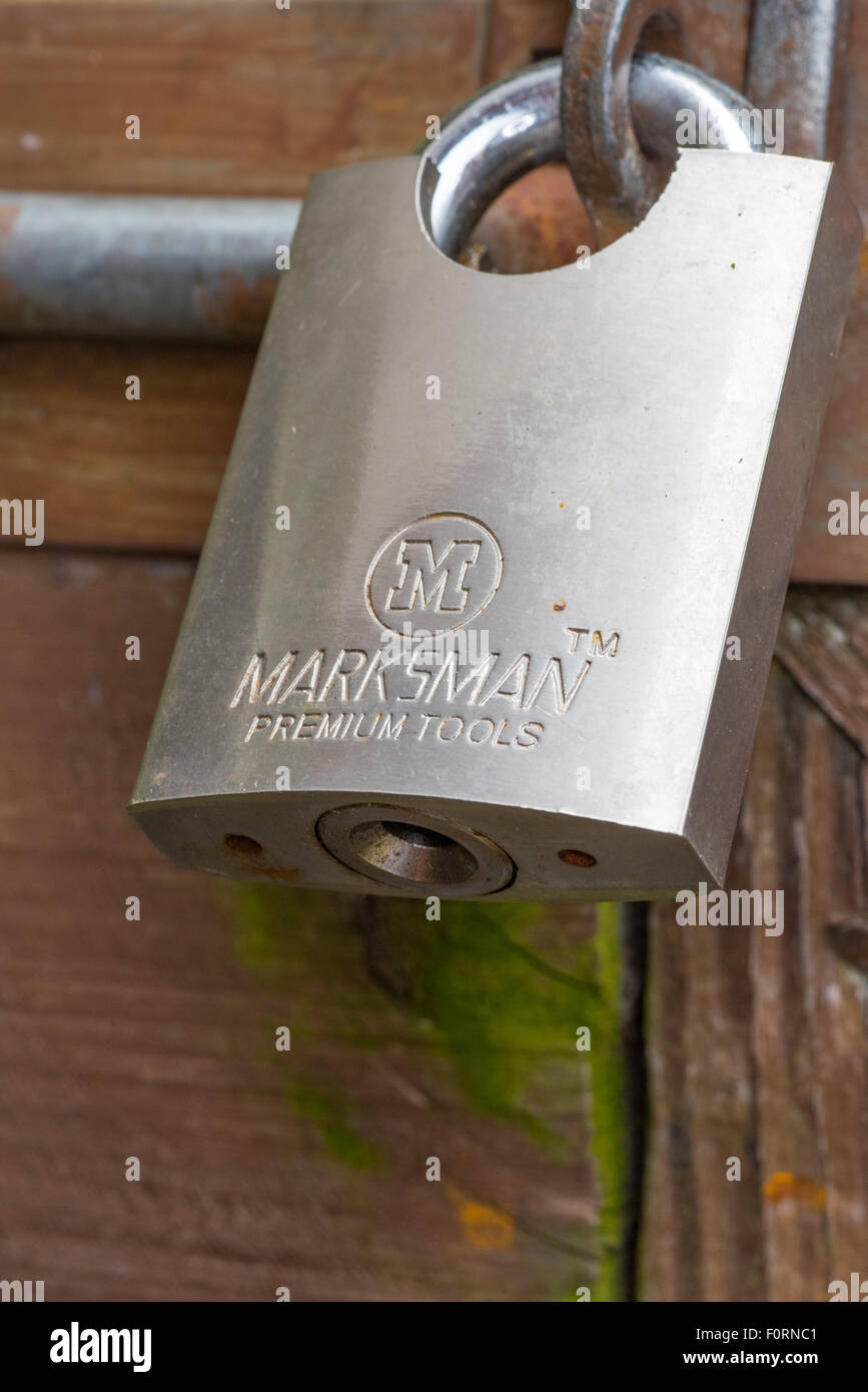 A strong secure Marksman padlock from Premier Tools Stock Photo - Alamy