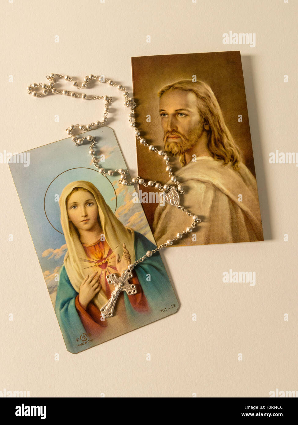 Memorial Mass Cards and Rosary, USA Stock Photo - Alamy
