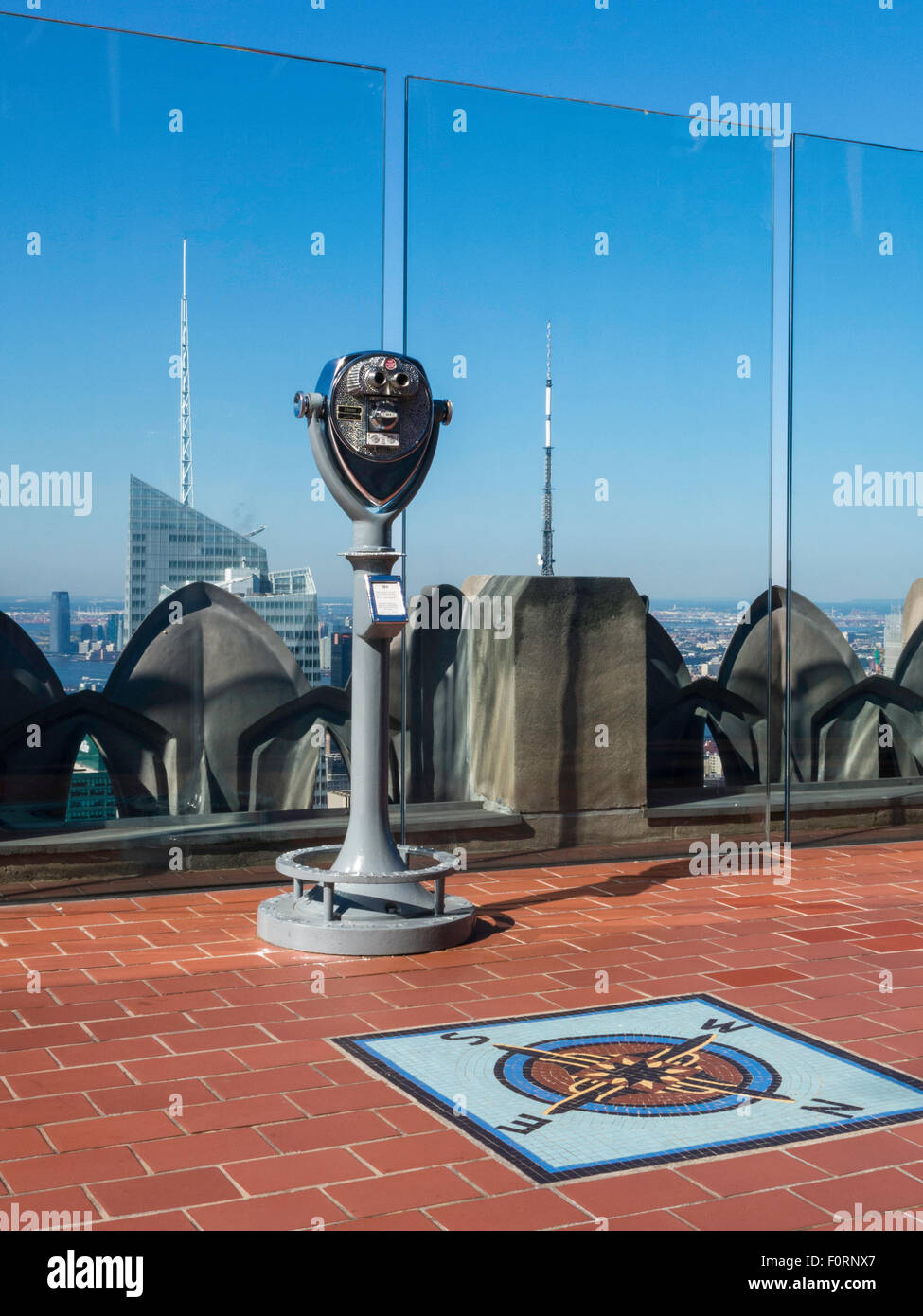 Compass Points Display at Top of the Rock Observation Deck, Rockefeller ...