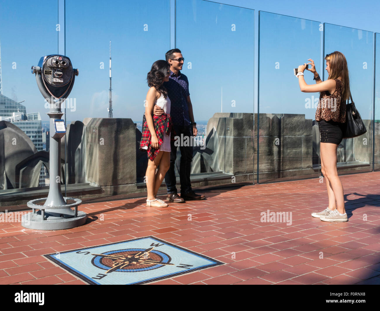 Compass Points Display at Top of the Rock Observation Deck, Rockefeller ...