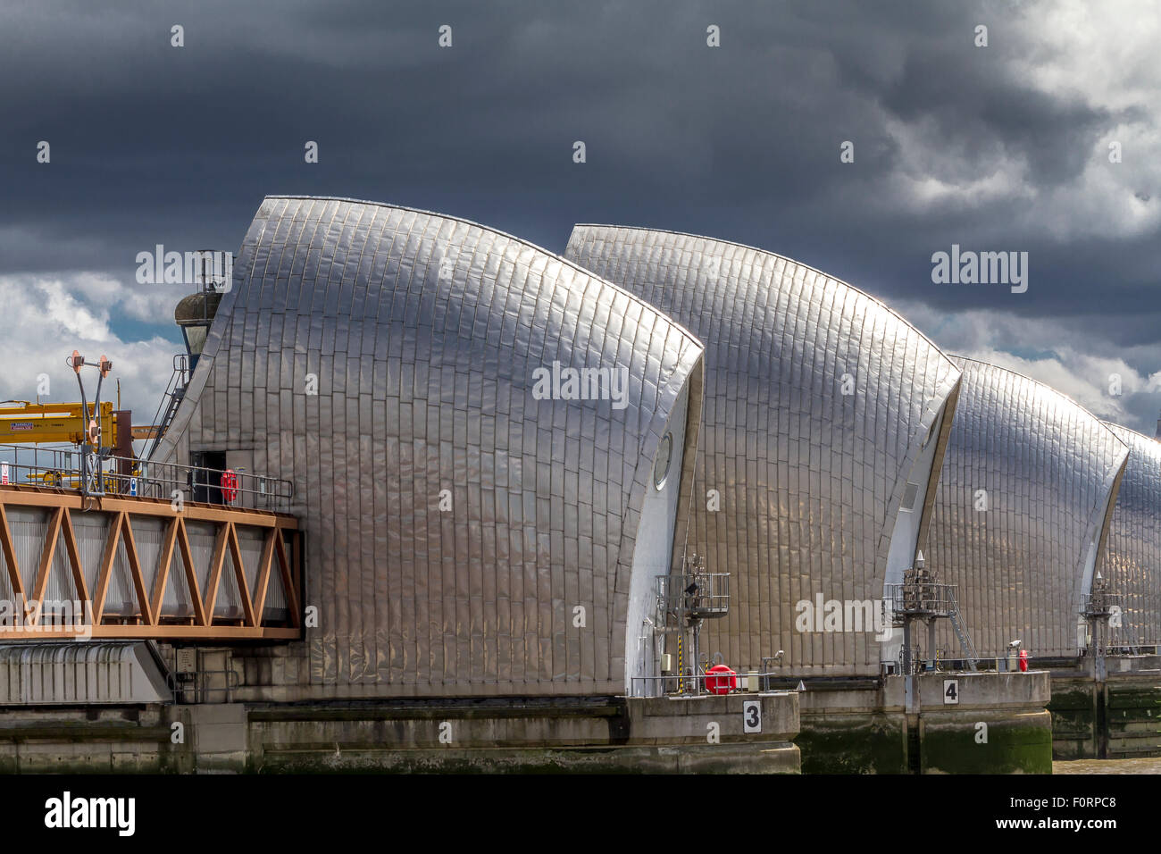 The Thames Barrier, one of the largest movable flood barriers in the ...