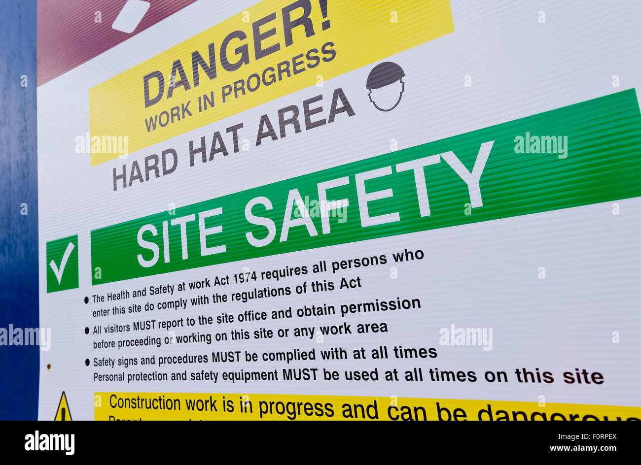 Safety sign construction site hi-res stock photography and images - Alamy