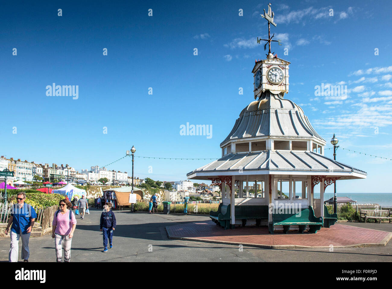 The historic Clock Tower on the seafront at Broadstairs in Kent Stock ...