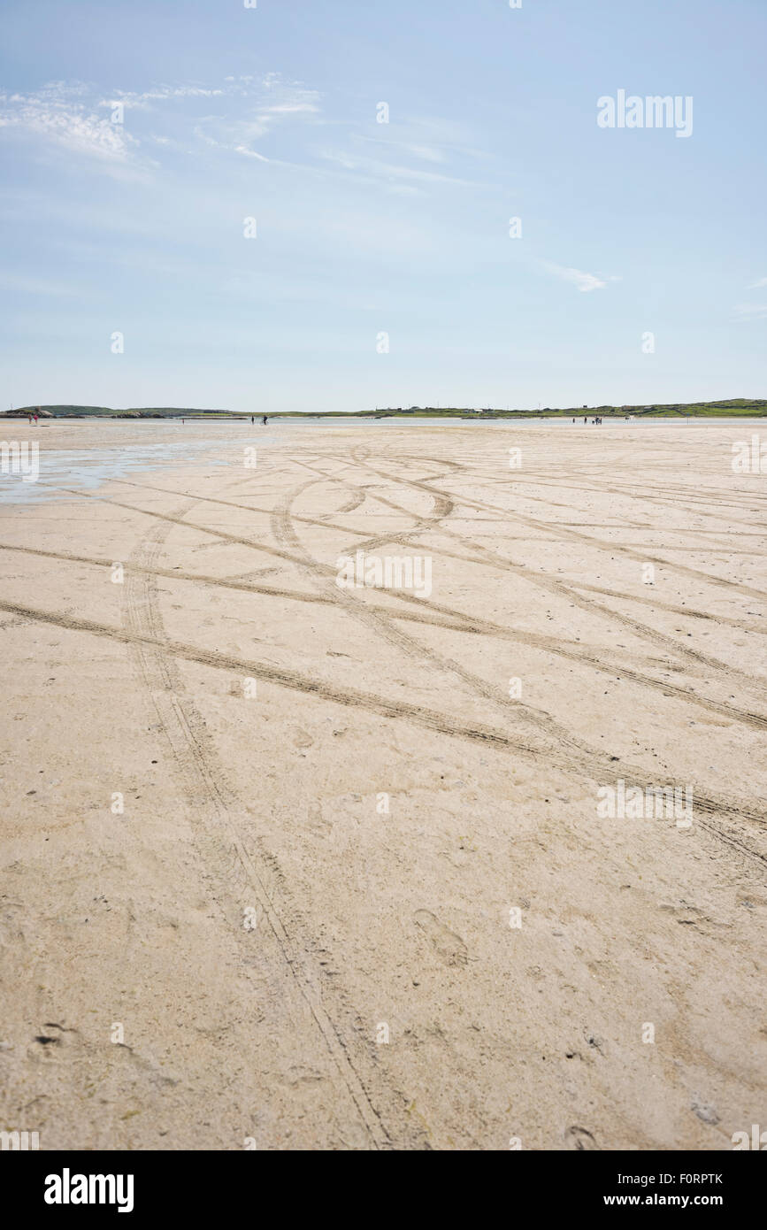 Tyre tracks on a sandy beach Stock Photo - Alamy