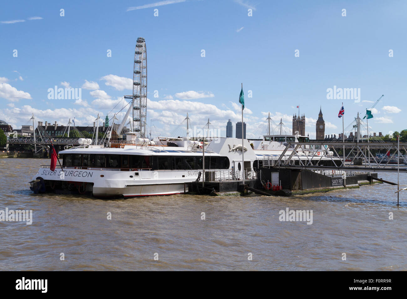 Silver Sturgeon river cruiser on the Thames Stock Photo - Alamy