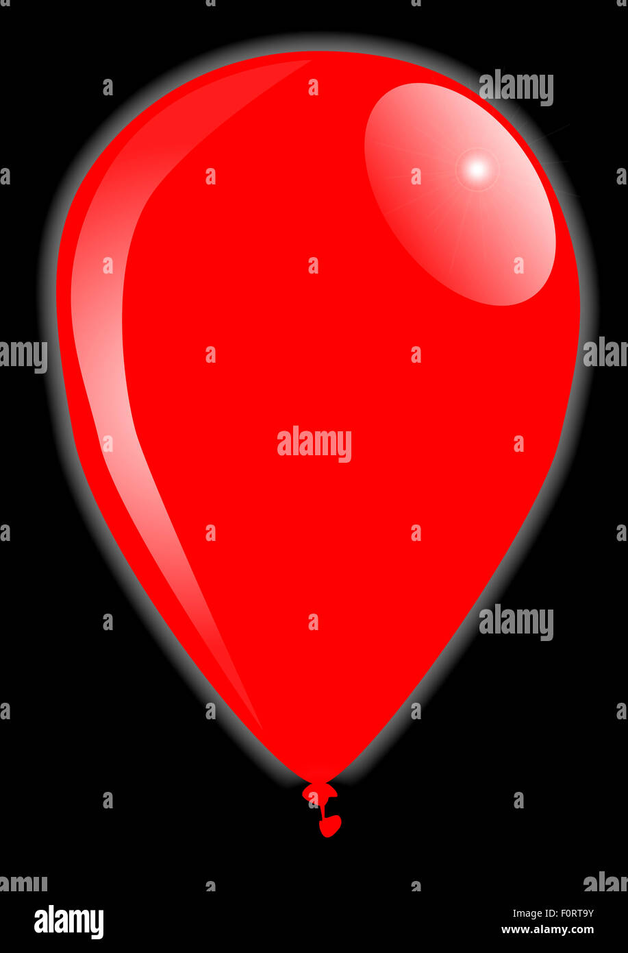 A large red balloon over a black background Stock Photo - Alamy