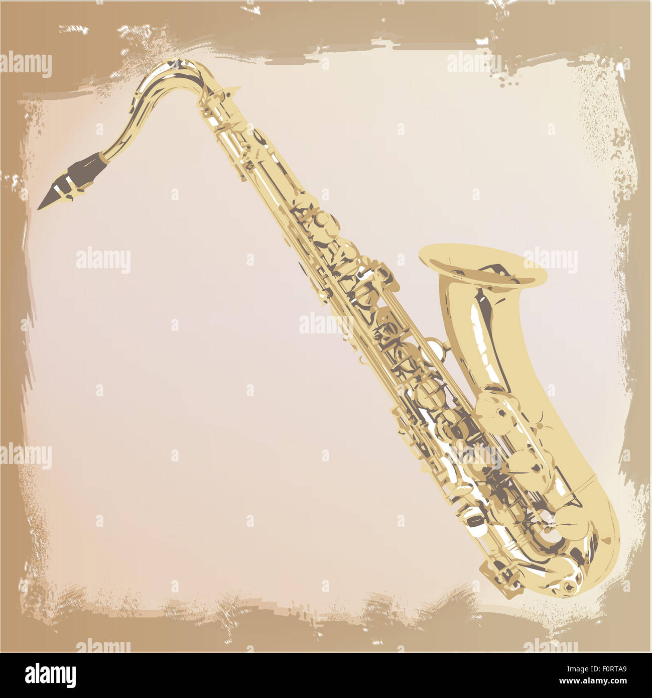An saxophone grunge style background with faded and ragged areas Stock ...