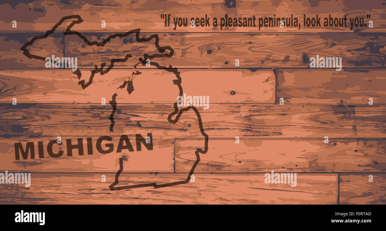 Michigan state map hi-res stock photography and images - Alamy