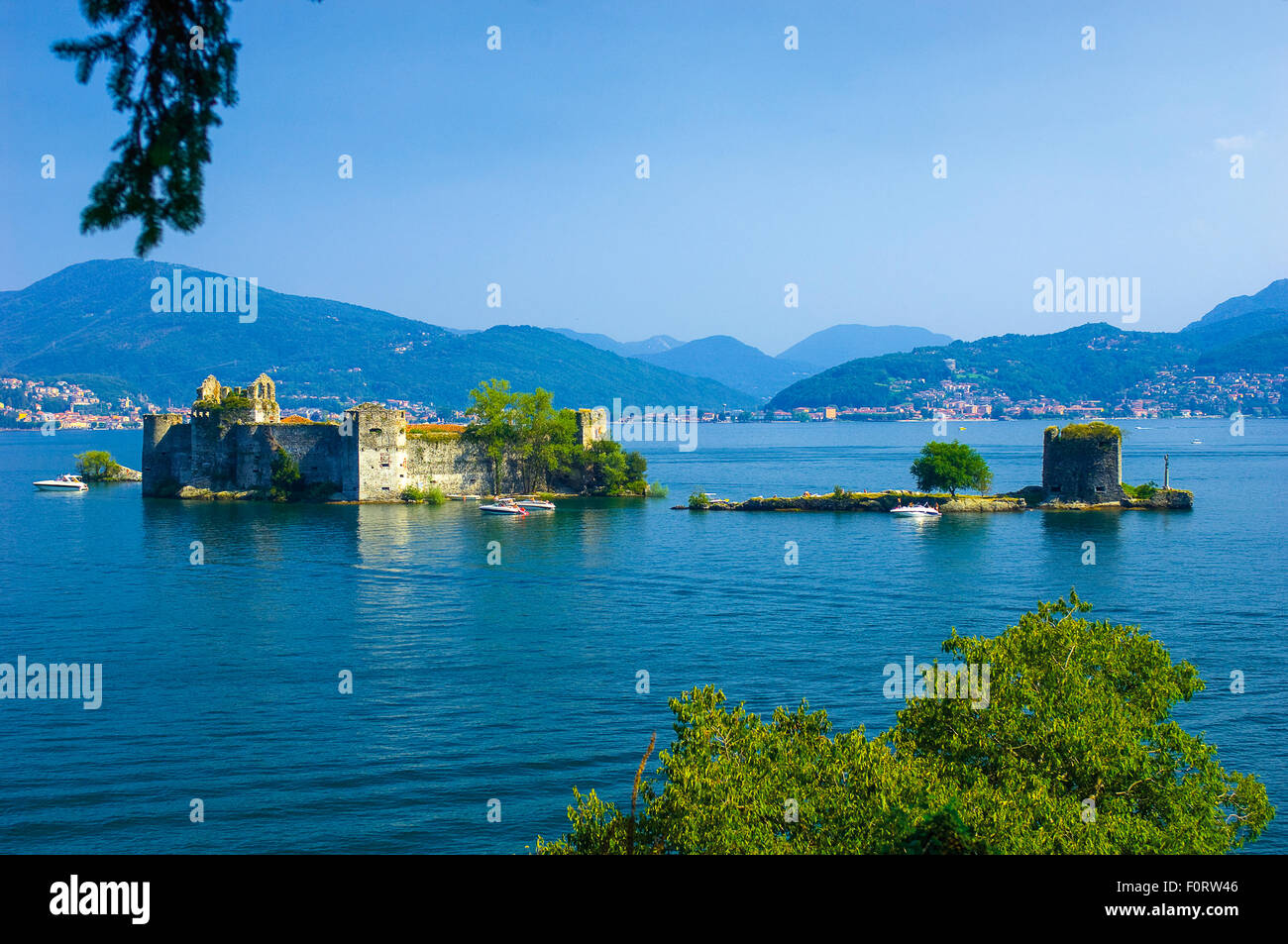 Piedmont, Maggiore Lake, Cannobbio, Castelli di Cannero, castle Stock ...