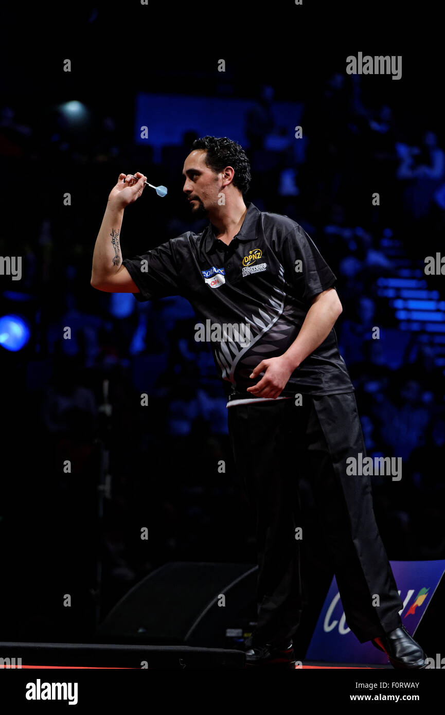 Sydney, AUSTRALIA - August 20, 2015: Professional Darts star Cody ...