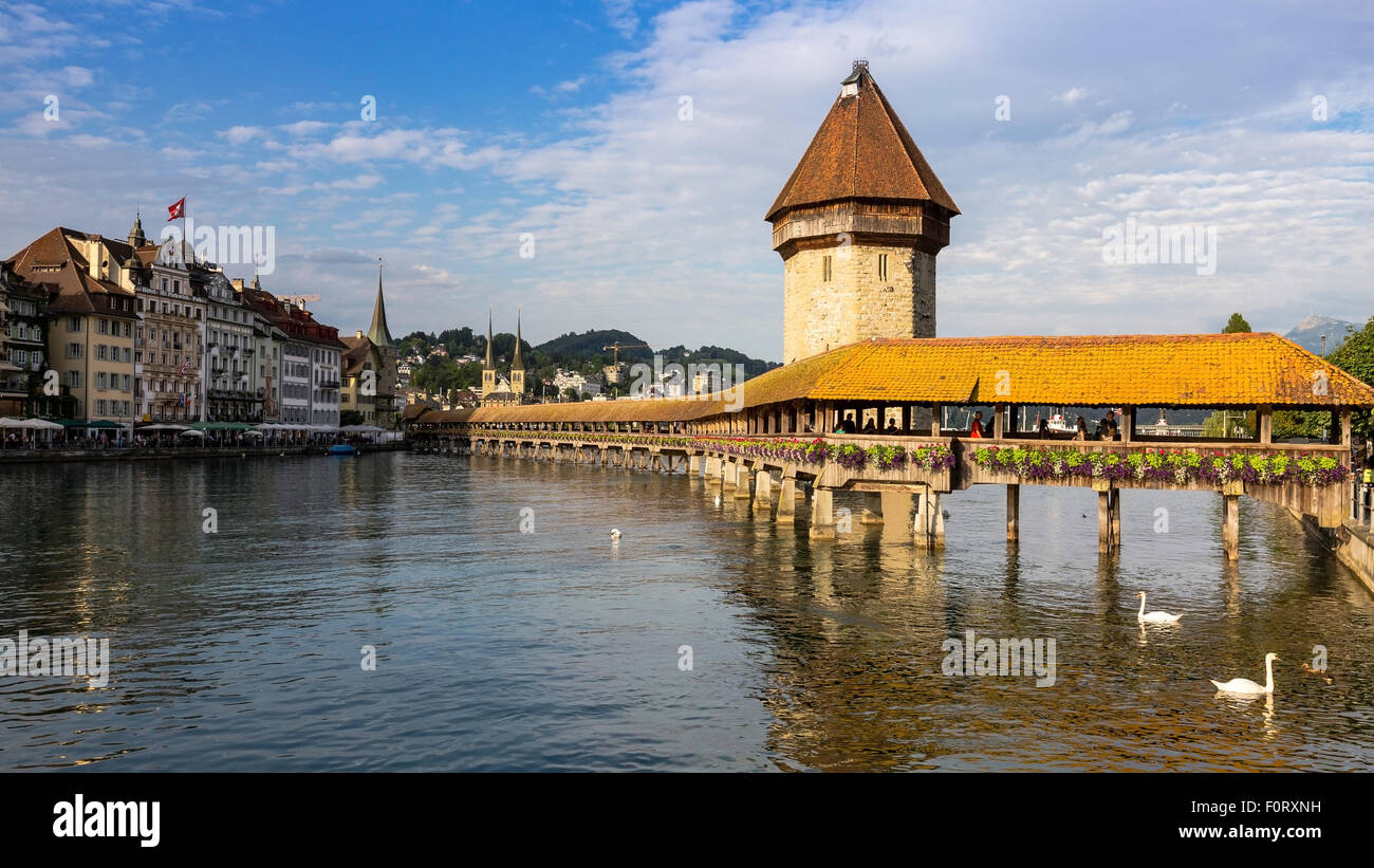 Historical chapel bridge lake lucerne hi-res stock photography and ...
