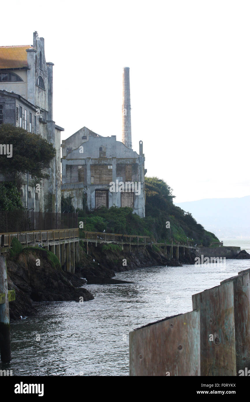 Old building on Alcatraz Island Stock Photo - Alamy