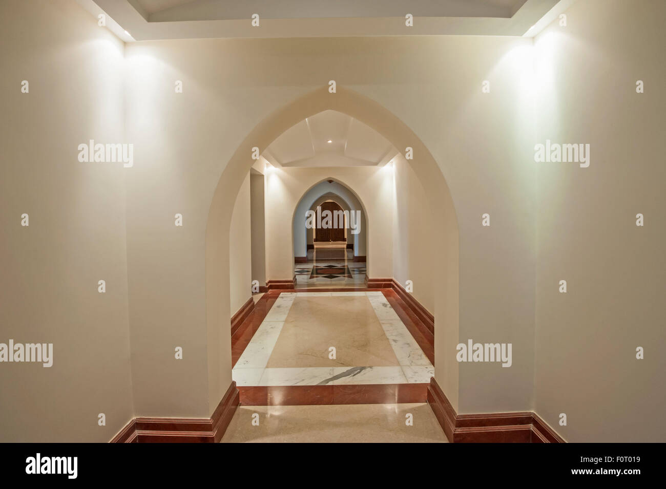 Interior architectural design of a corridor in large villa with series ...