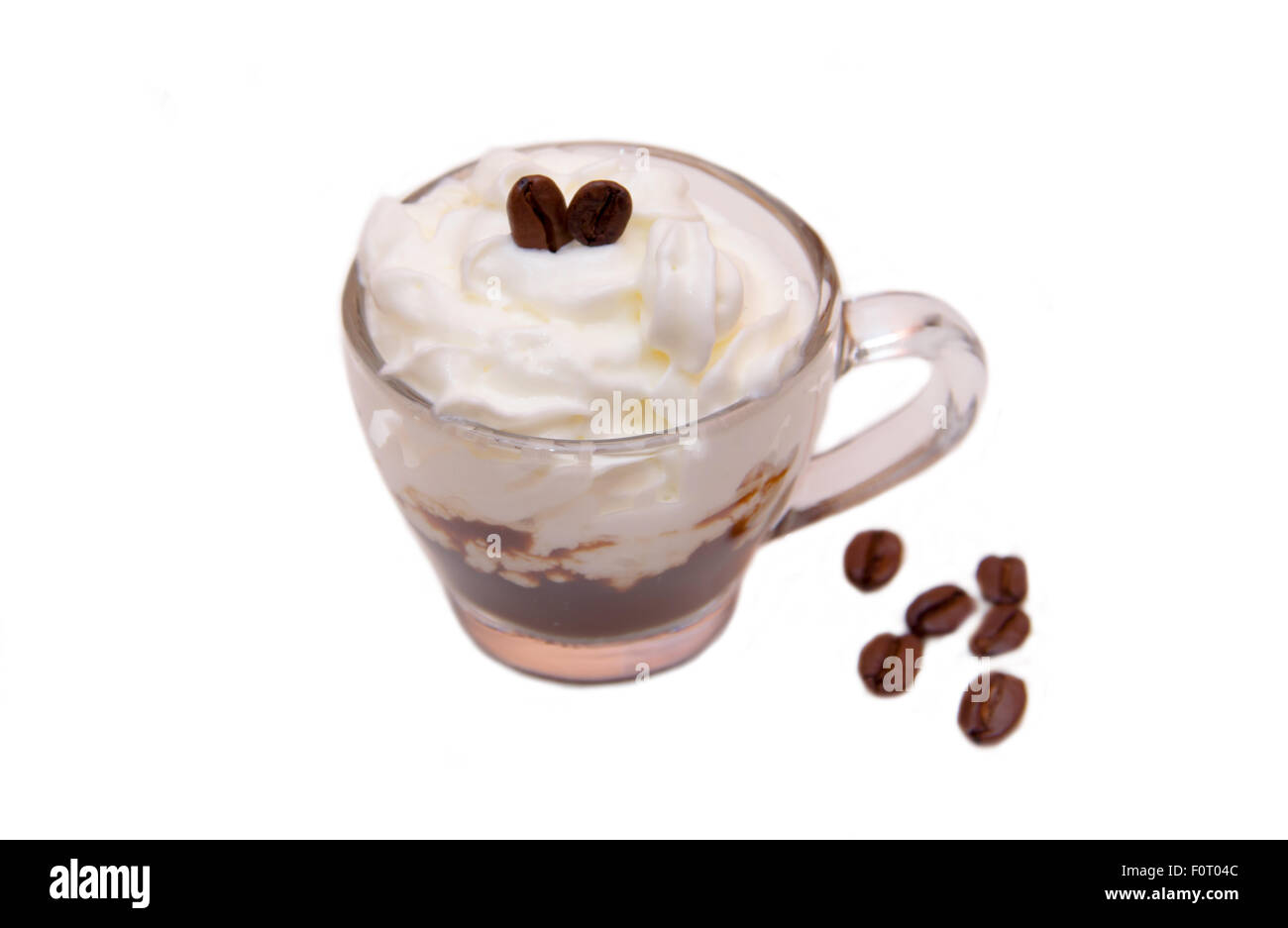Cup with coffee and cream on white background Stock Photo - Alamy