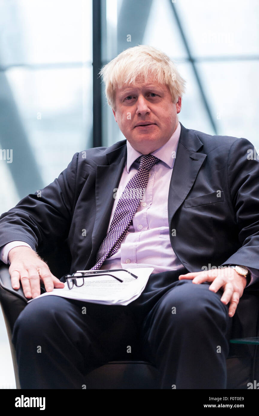 London, UK. 29 June 2015. The Mayor of London Boris Johnson prepares to ...