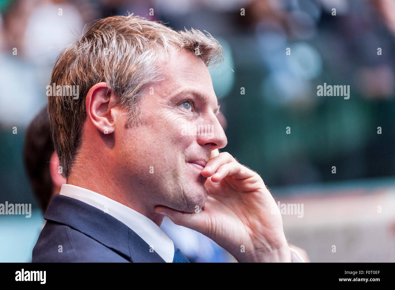 London, UK. 29 June 2015. Zac Goldsmith, MP for Richmond Park, listens ...