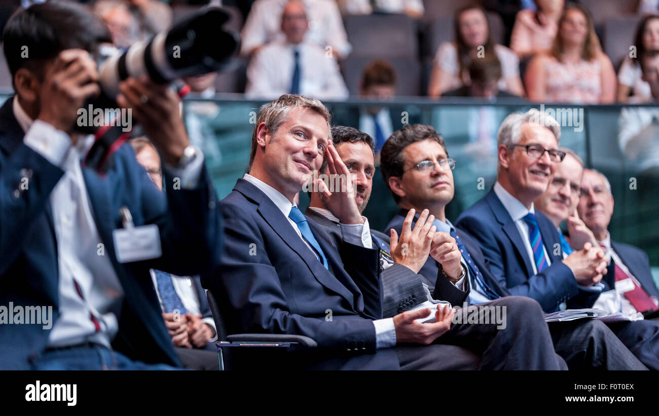 London, UK. 29 June 2015. Zac Goldsmith, MP for Richmond Park, listens ...