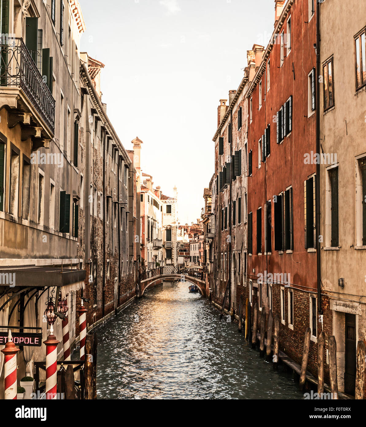 One of the numerous beautiful canal of Venice on a February afternoon ...