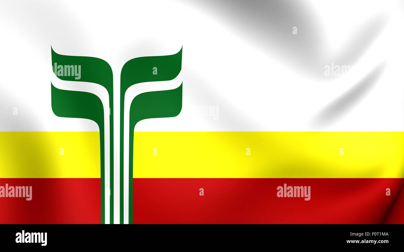 3D Flag of the Franco-Manitobans, Canada. Close Up Stock Photo - Alamy