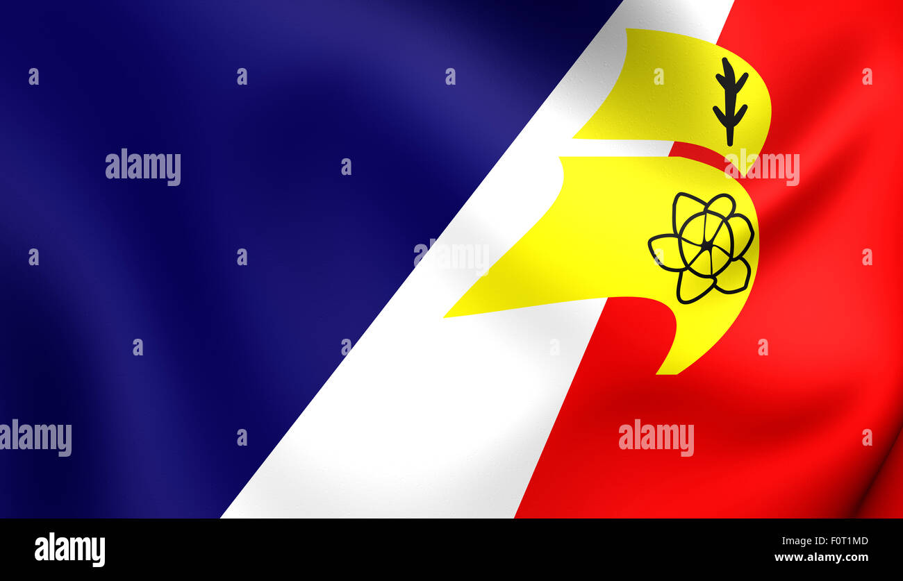 3D Flag of the Franco-Newfoundlanders, Canada. Close Up Stock Photo - Alamy