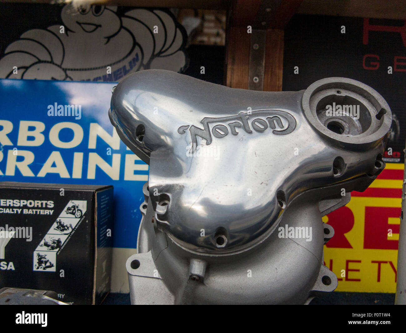 a shop that sells motorcycle parts and repairs including Norton engines ...