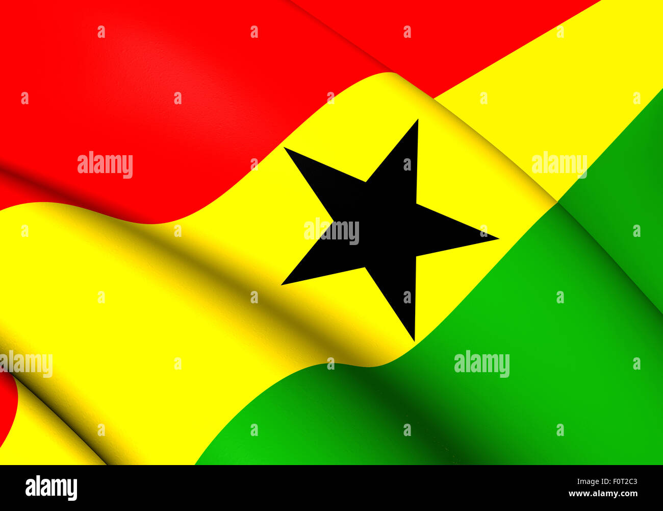 Ghana 3d flag hi-res stock photography and images - Alamy