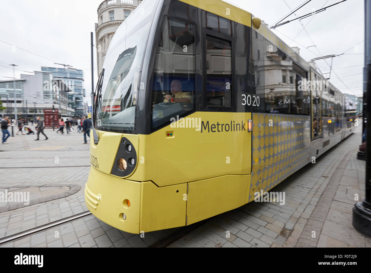 driver driving metrolink tram in manchester city centre Manchester ...