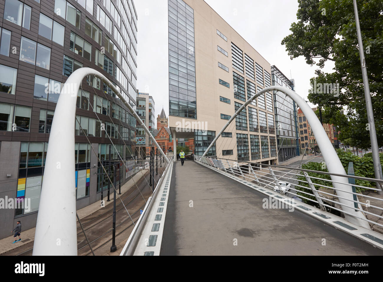 Manchester curve bridge at piccadilly place England UK Stock Photo - Alamy