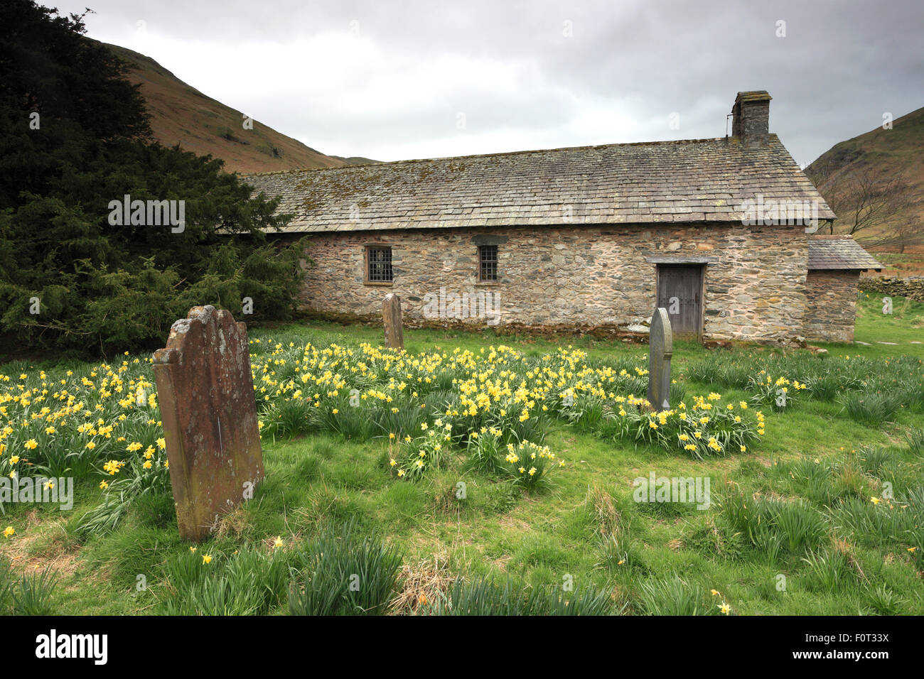 Spring, the old parish church of St Martin, Martindale valley, Lake ...