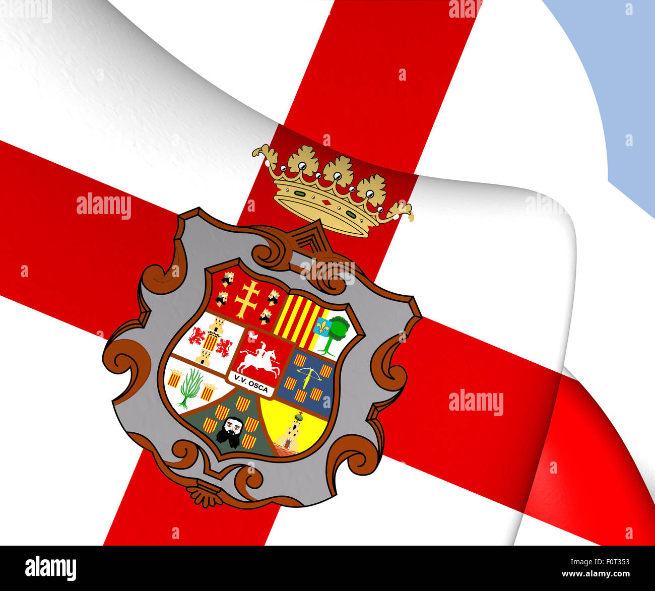 Flag of Huesca Province, Spain. Close Up Stock Photo - Alamy