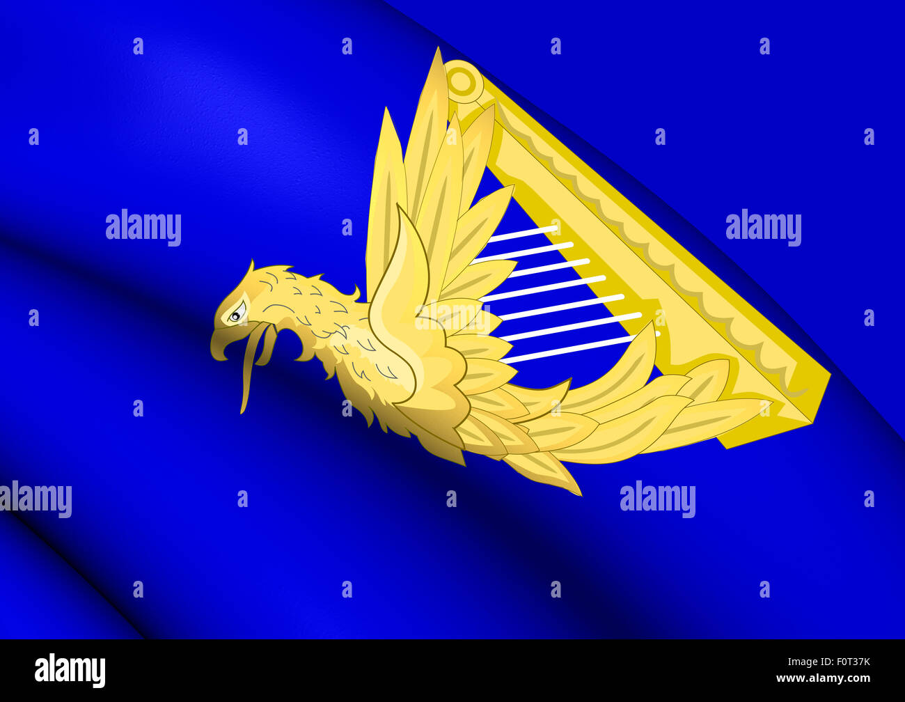 Ireland Eagle Harp Flag. Close Up Stock Photo - Alamy