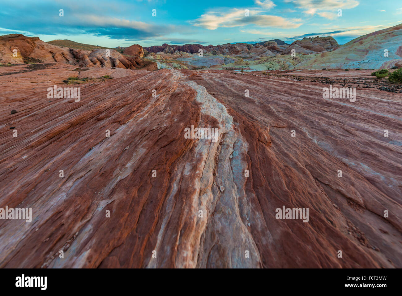 Red and White rock pattern of the Fire Wave Valley of Fire Nevada Stock ...
