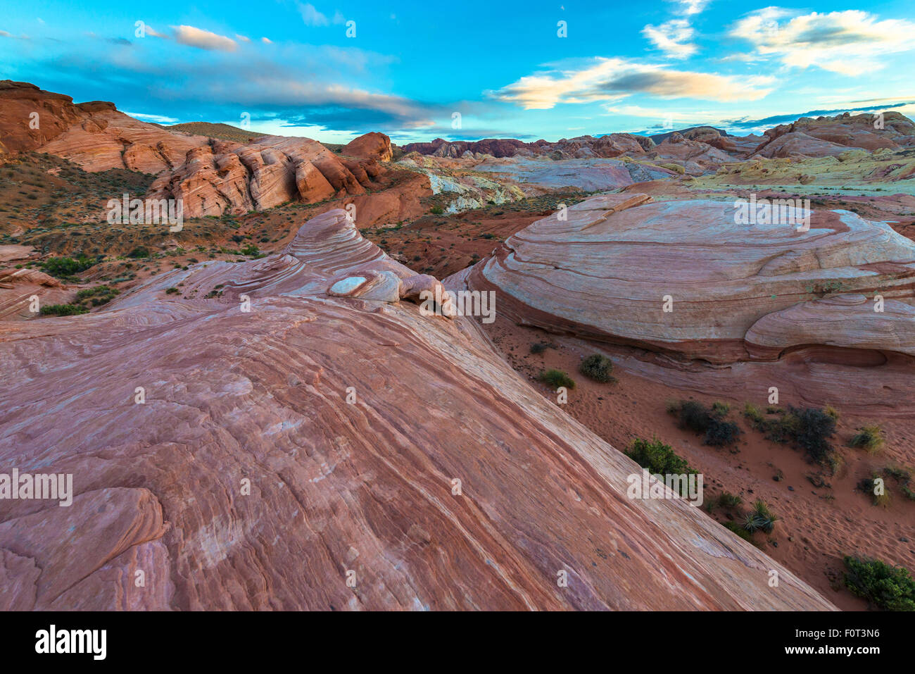 Multicolored Rock Formations against beautiful blue sky Fire Wave ...