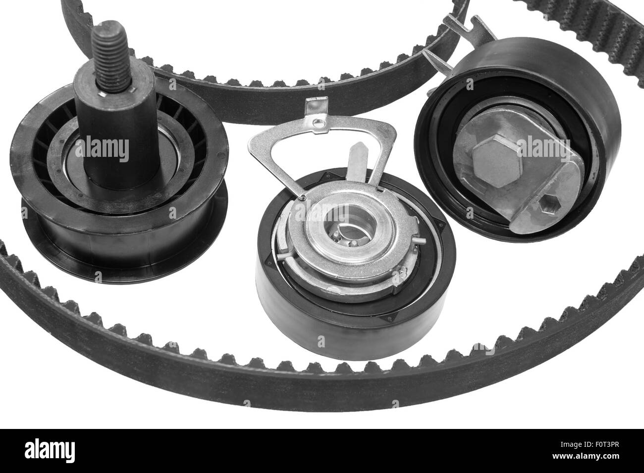 Set the timing of the engine of the car on a white background Stock ...