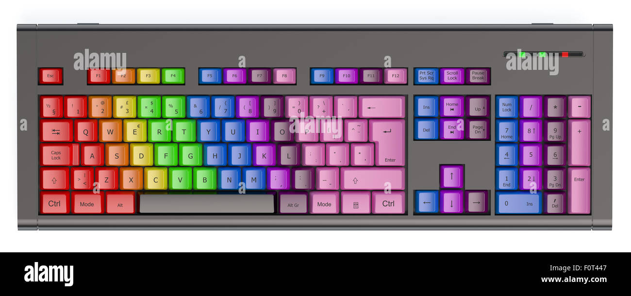 Colored Learning Keyboard isolated on white background Stock Photo - Alamy