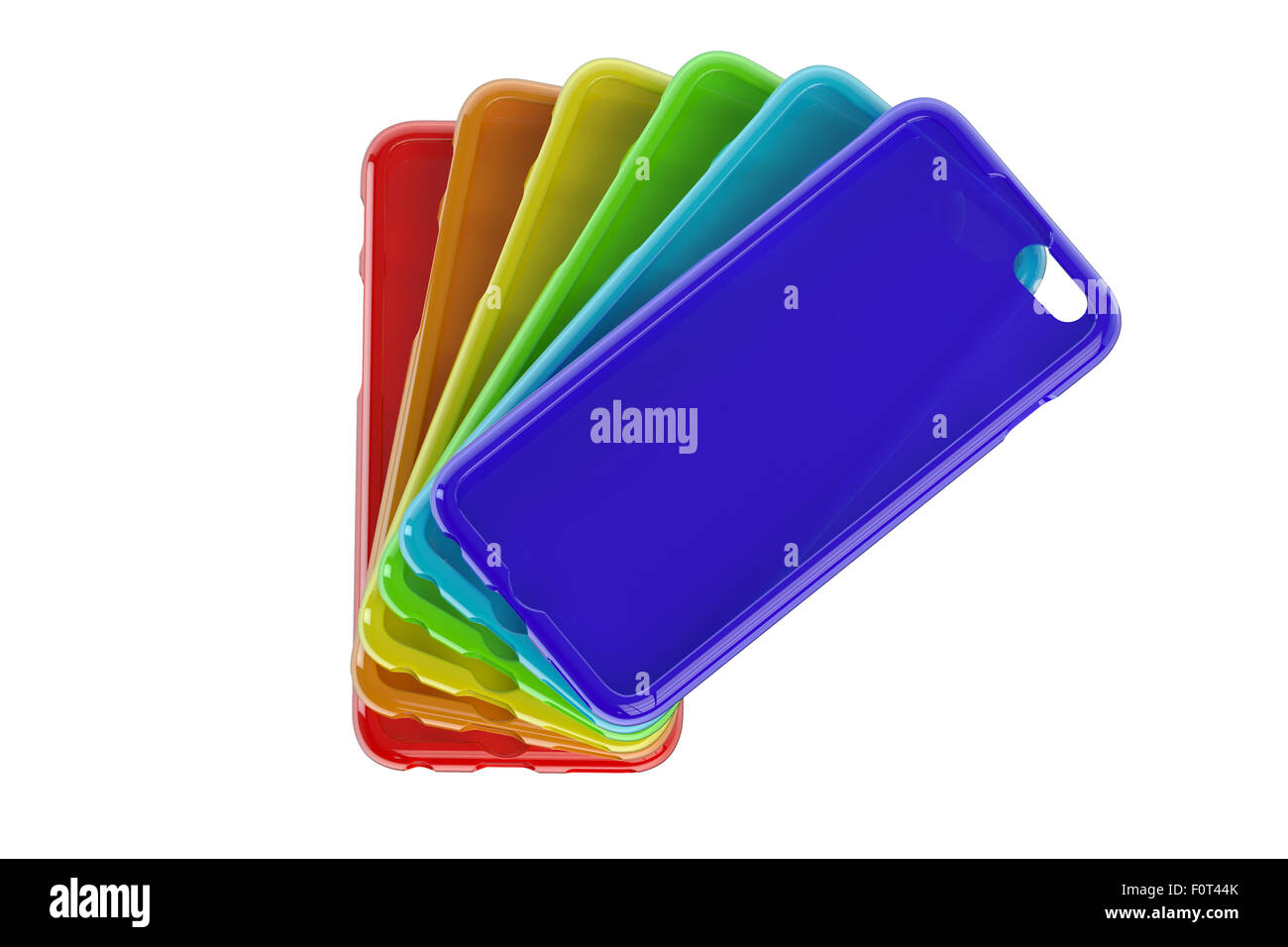 MultiColor Mobile Phone plastic cases isolated on white background ...