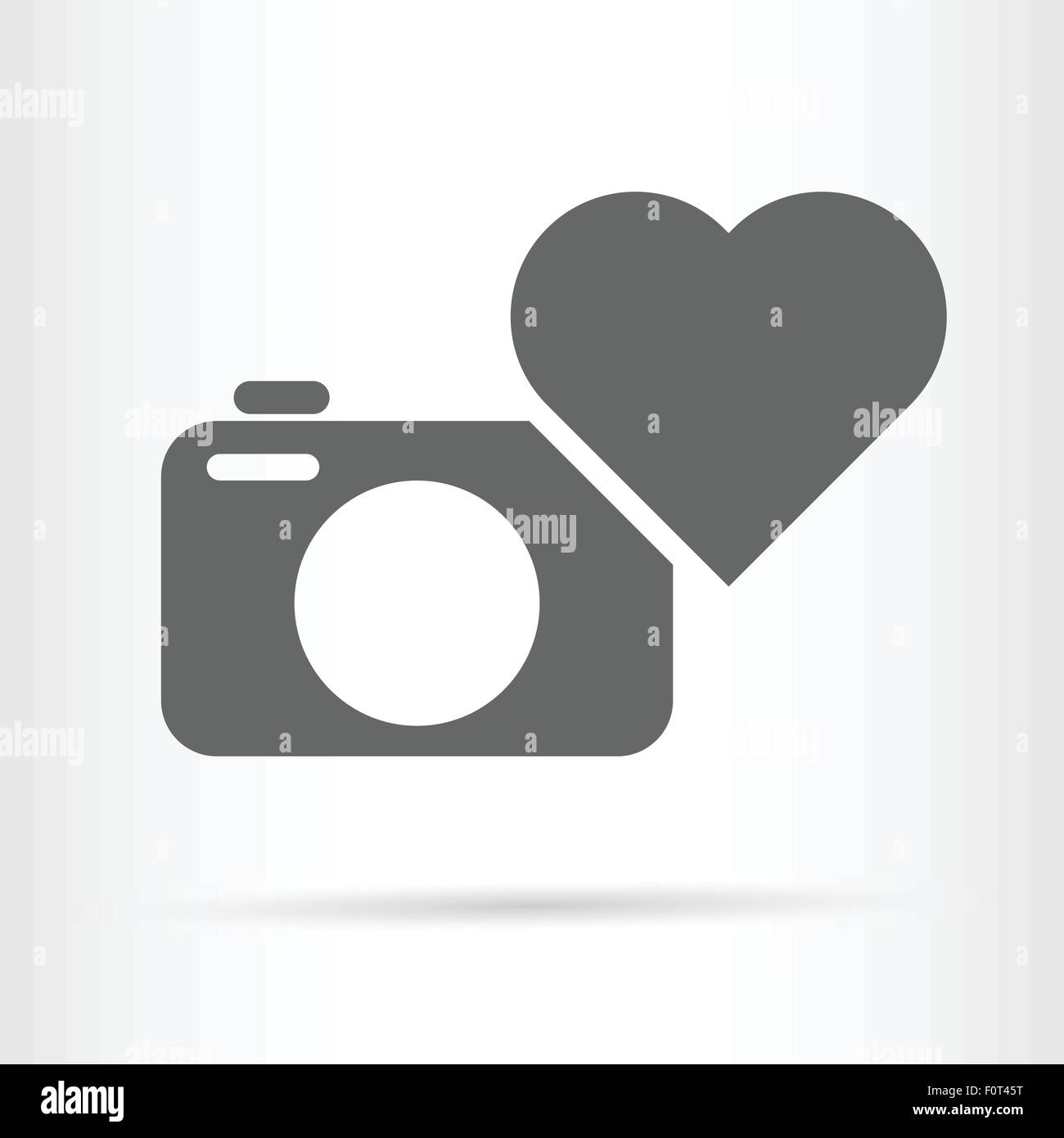camera and heart icon beloved hobby concept vector illustration Stock ...