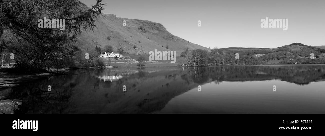 Spring, Reflection of Hallin fell, Howtown bay, Ullswater, Lake ...