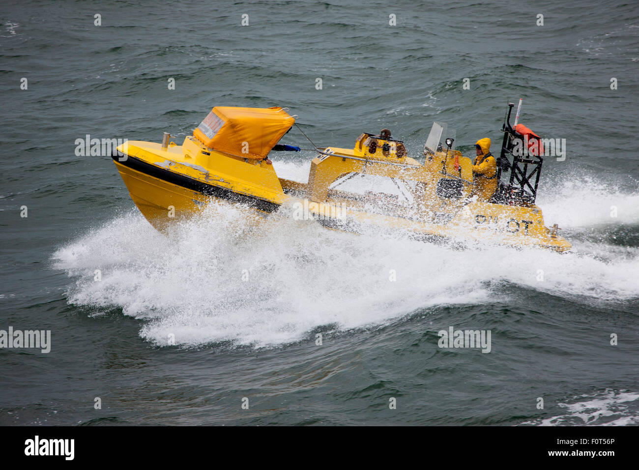 Pilot boat at sea Stock Photo - Alamy