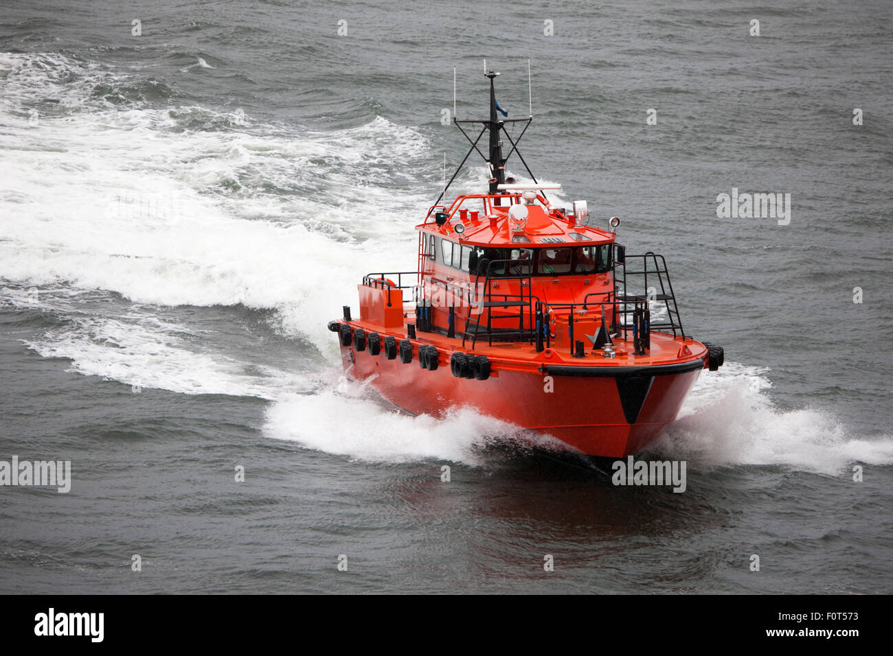 Pilot boat at sea Stock Photo - Alamy