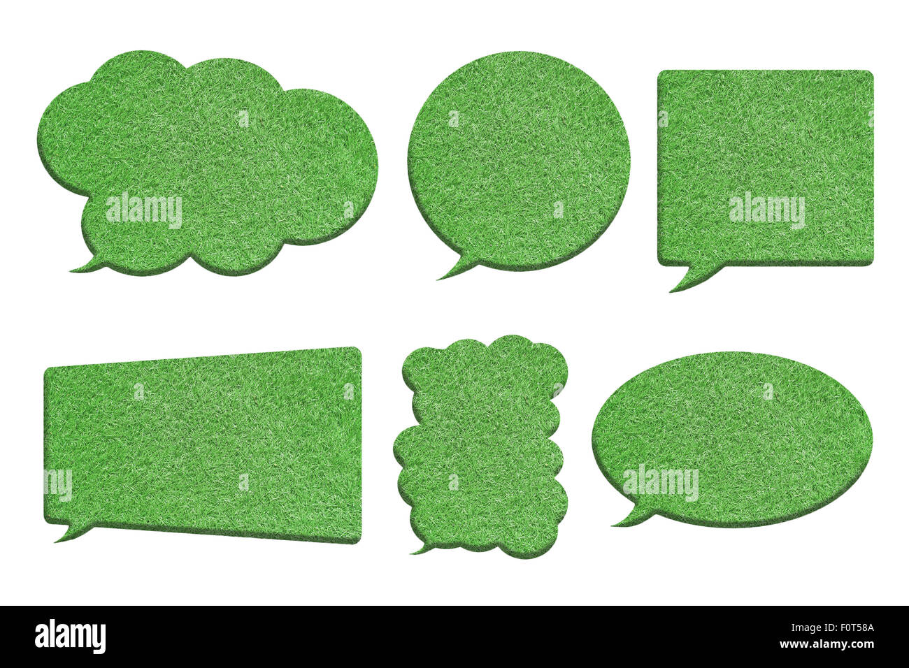 green grass in bubble speech shape isolated on white background Stock ...